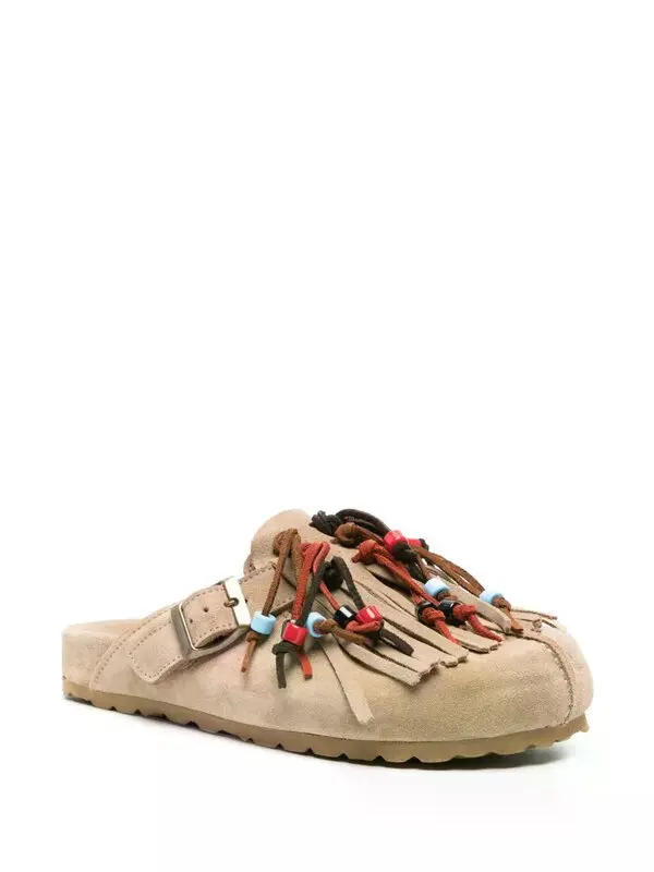 SCAROSSO Gea Bead-detail Mules - Neutrals