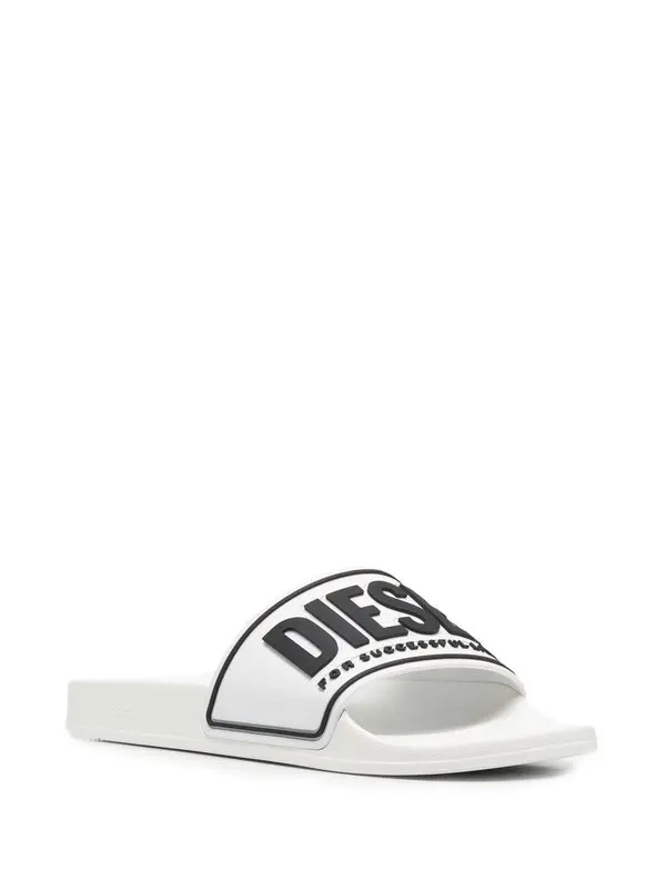 DIESEL® Logo-embossed Slides - White