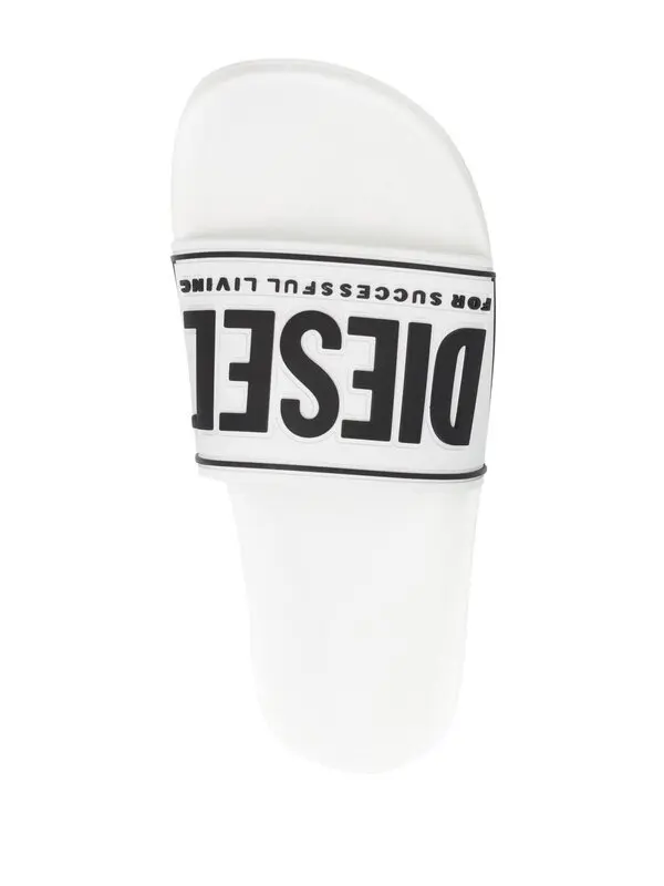DIESEL® Logo-embossed Slides - White