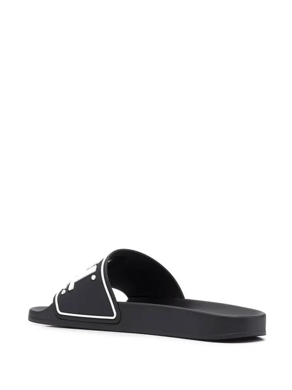 DIESEL® Logo-embossed Slides - Black