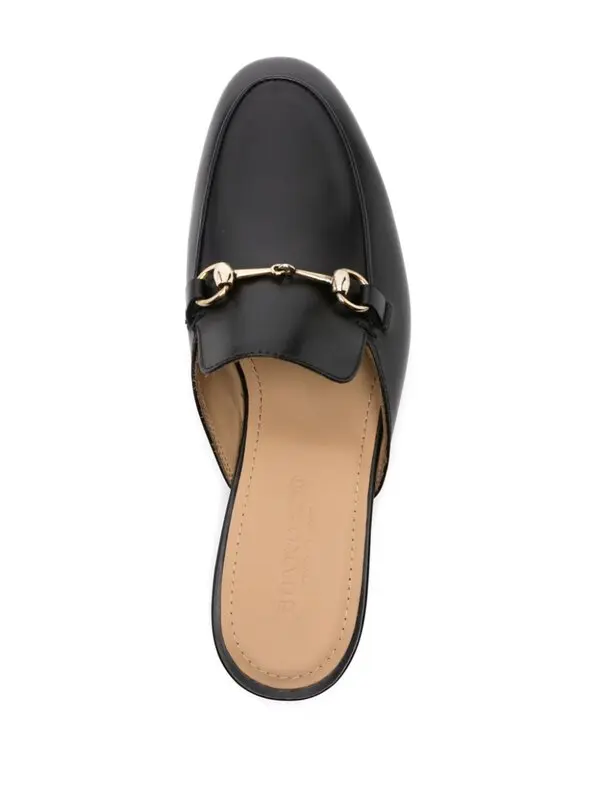 SCAROSSO Horsebit Leather Slippers