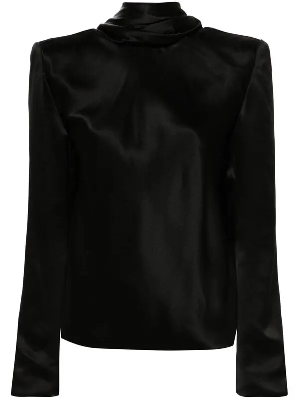 Saint Laurent Draped Blouse - Black