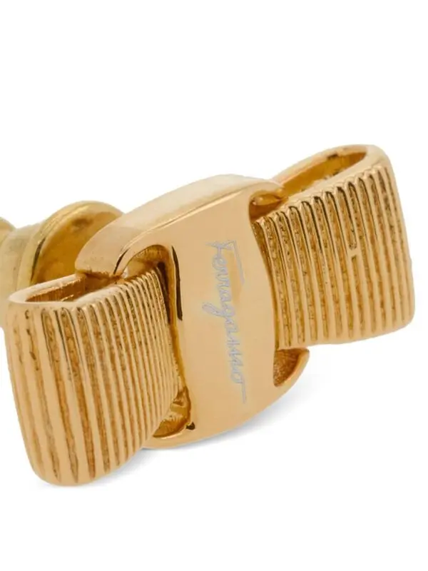 FERRAGAMO Vara Bow Stud Earrings - Gold