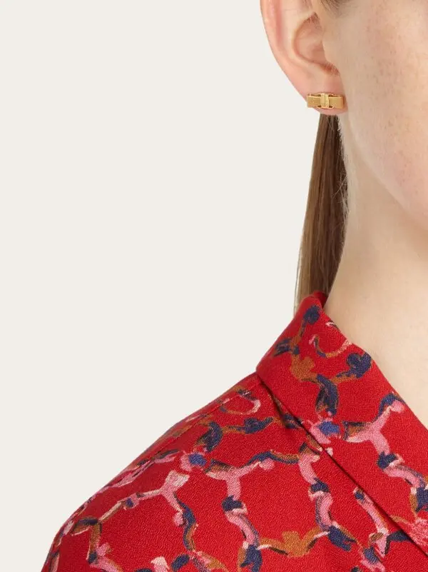 FERRAGAMO Vara Bow Stud Earrings - Gold