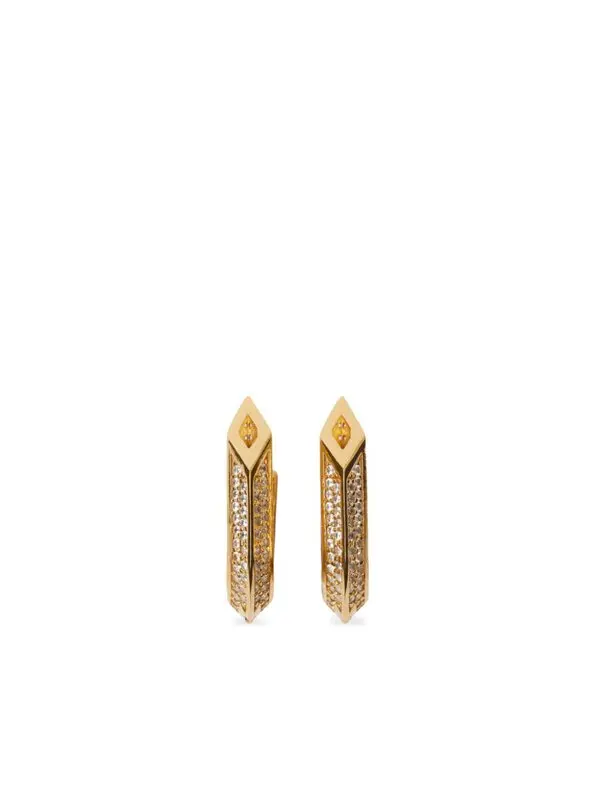 Burberry Hollow Spike Hoop Earrings - Gold