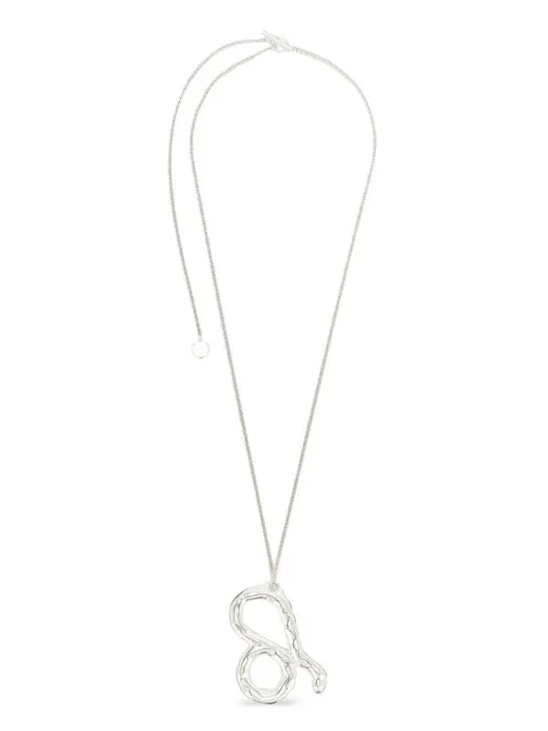 JIL SANDER Zodiac Pendant Curb-chain Necklace - Silver