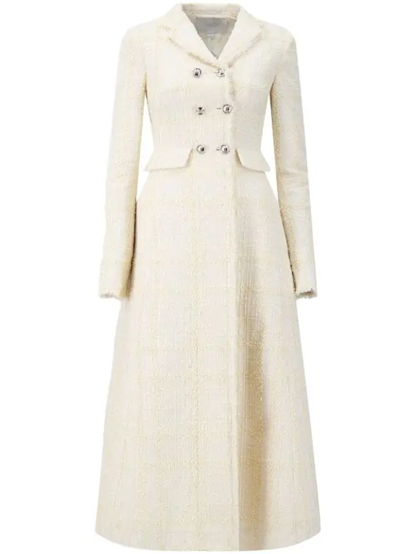 Giambattista Valli Checked Silk-tweed Coat