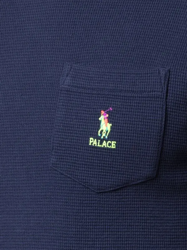 PALACE X Ralph Lauren Waffle Pocket Tee - Blue