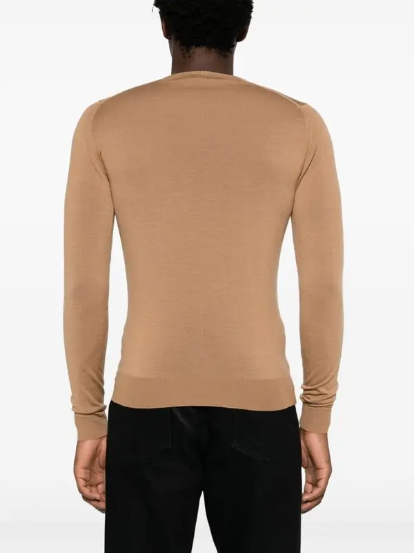 John Smedley V-neck Fine-knit Jumper - Brown