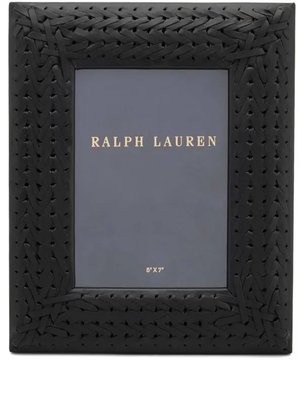Ralph Lauren Interwoven Leather Photo Frame - Black