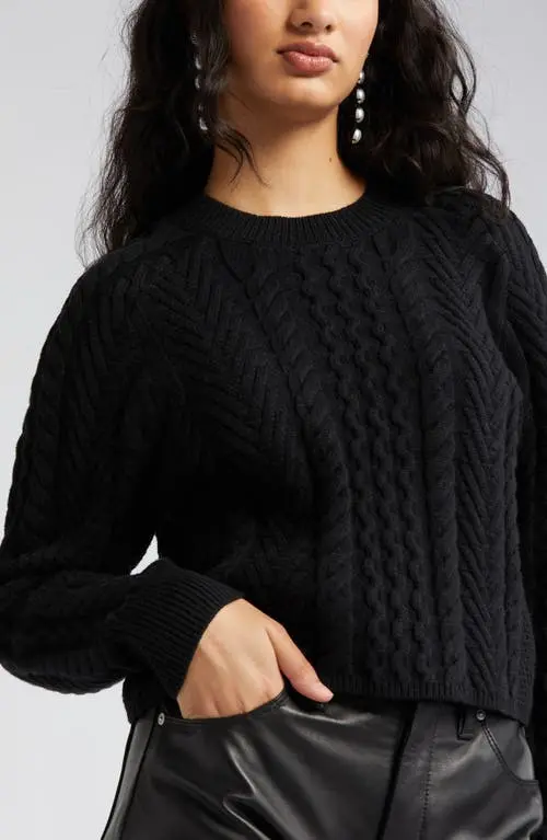 OPEN EDIT Mix Stitch Boxy Sweater