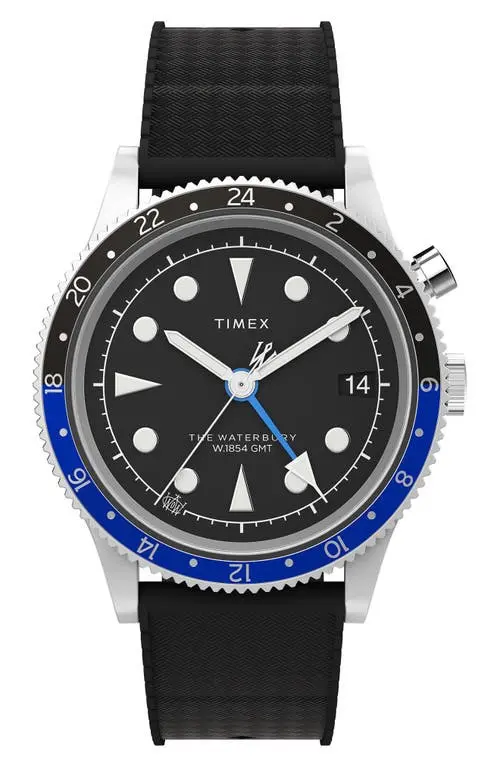 TIMEX® Waterbury Traditional Gmt Strap Watch - Black