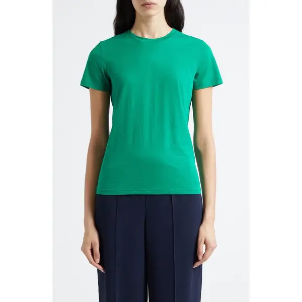 Vince Essential Crewneck Pima Cotton T-shirt - Emerald