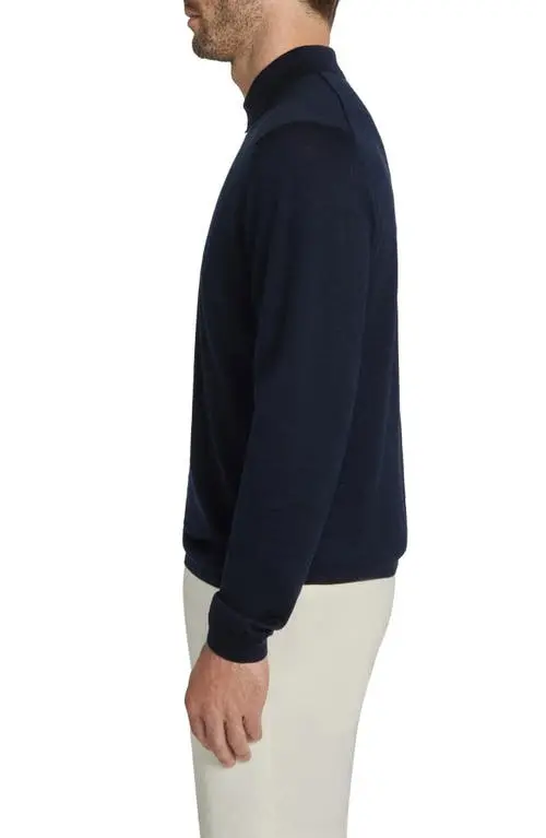 JACK VICTOR Long Sleeve Wool Blend Polo Sweater