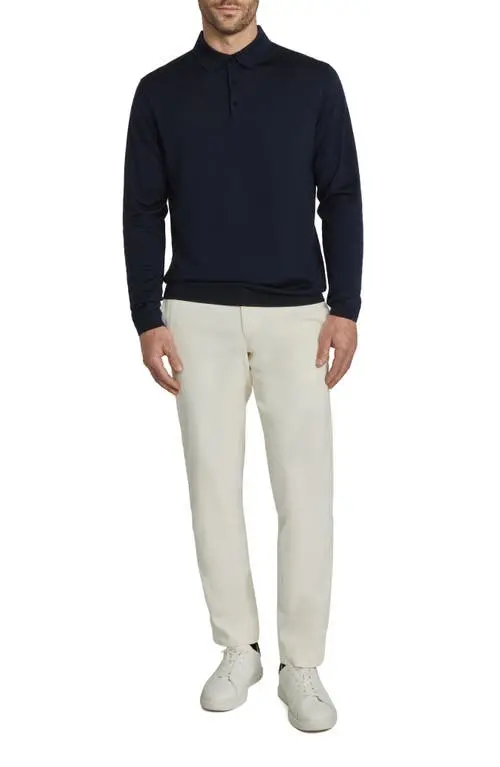 JACK VICTOR Long Sleeve Wool Blend Polo Sweater