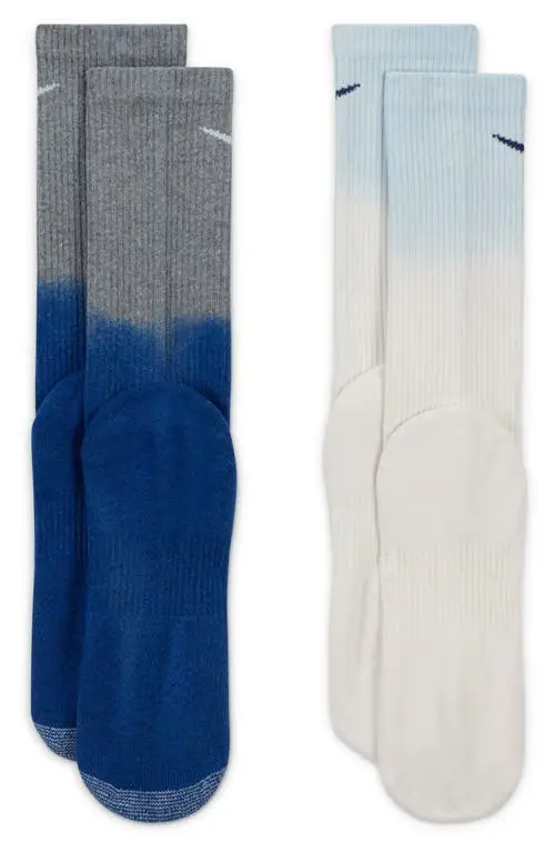 Nike Everyday Plus Dri-fit Cushioned Crew Socks 2-pack - Blue Multi-color
