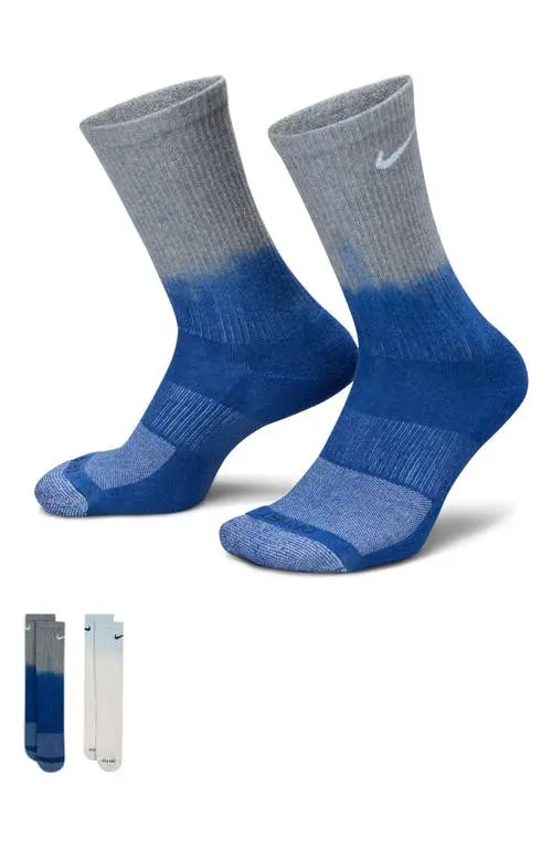 Nike Everyday Plus Dri-fit Cushioned Crew Socks 2-pack - Blue Multi-color