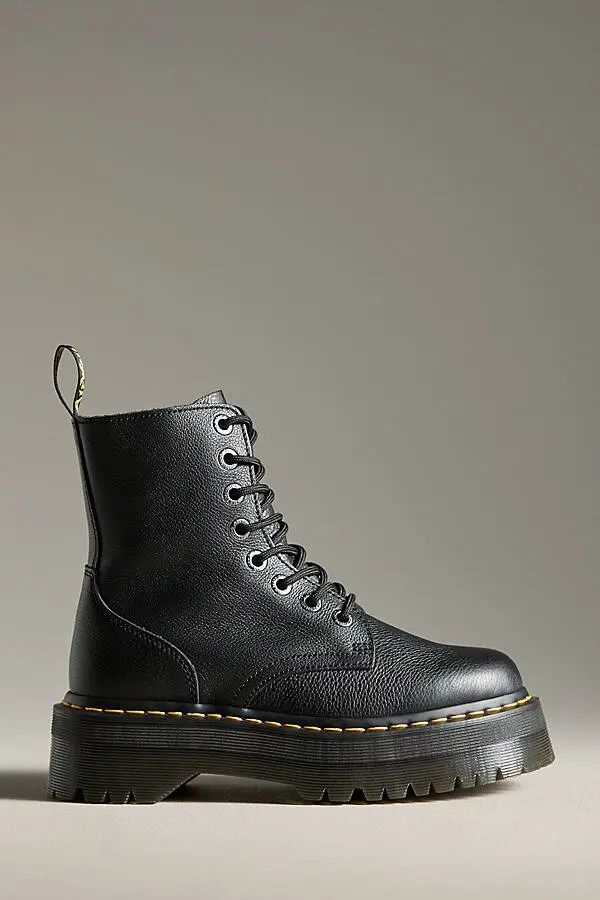 Dr. Martens Jadon Leather Boots - Black Pisa