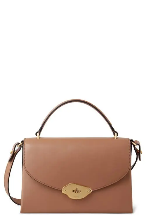 Mulberry Lana High Gloss Leather Top Handle Bag - Sable