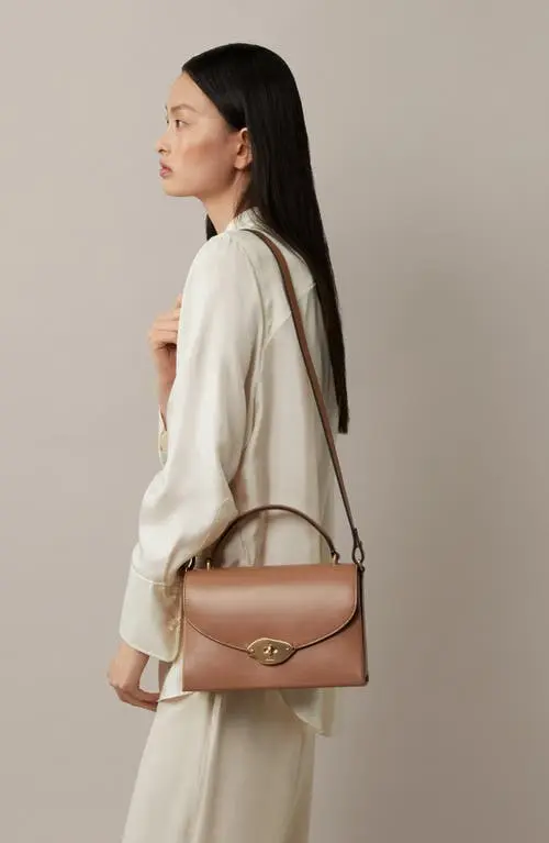 Mulberry Lana High Gloss Leather Top Handle Bag - Sable
