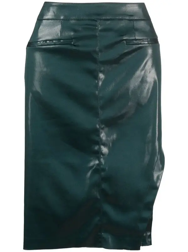 GENNY Asymmetric Shiny-finish Skirt