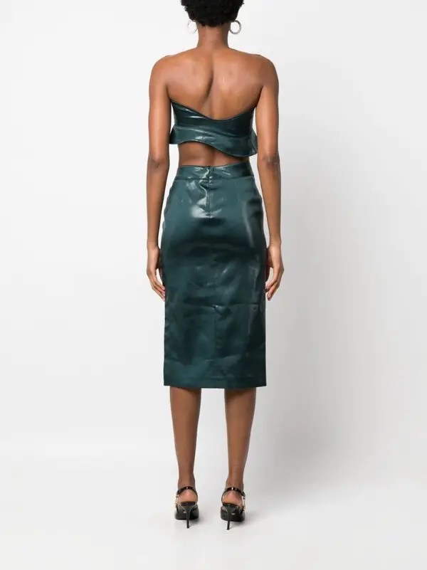 GENNY Asymmetric Shiny-finish Skirt