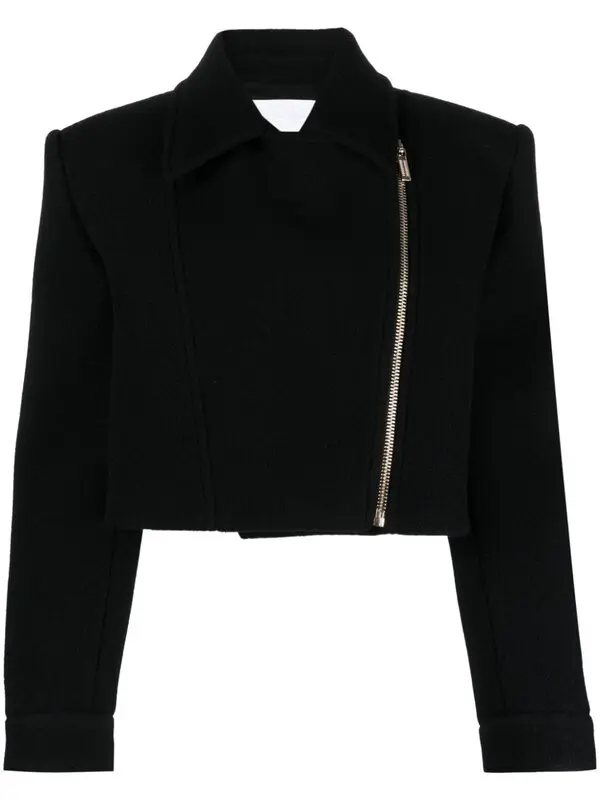 GENNY Cropped Zipped Jacket - Black