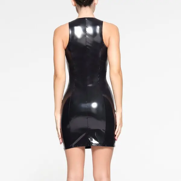 Skims Stretch Vinyl Mini Dress - Onyx | Editorialist