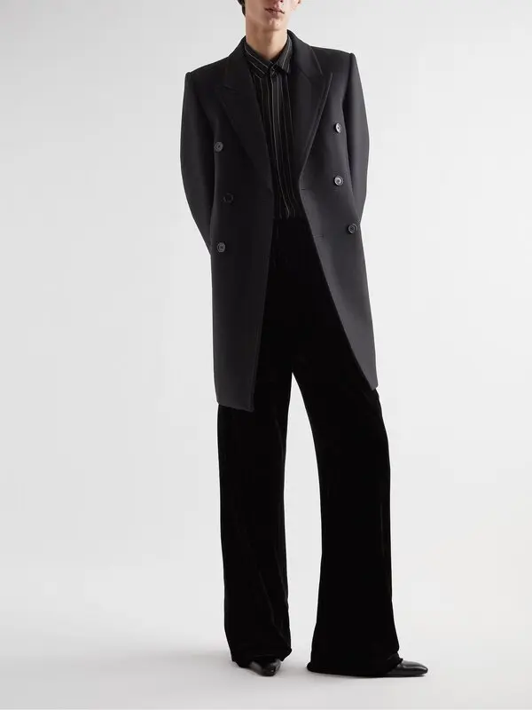 Saint Laurent Double-breasted Wool Overcoat