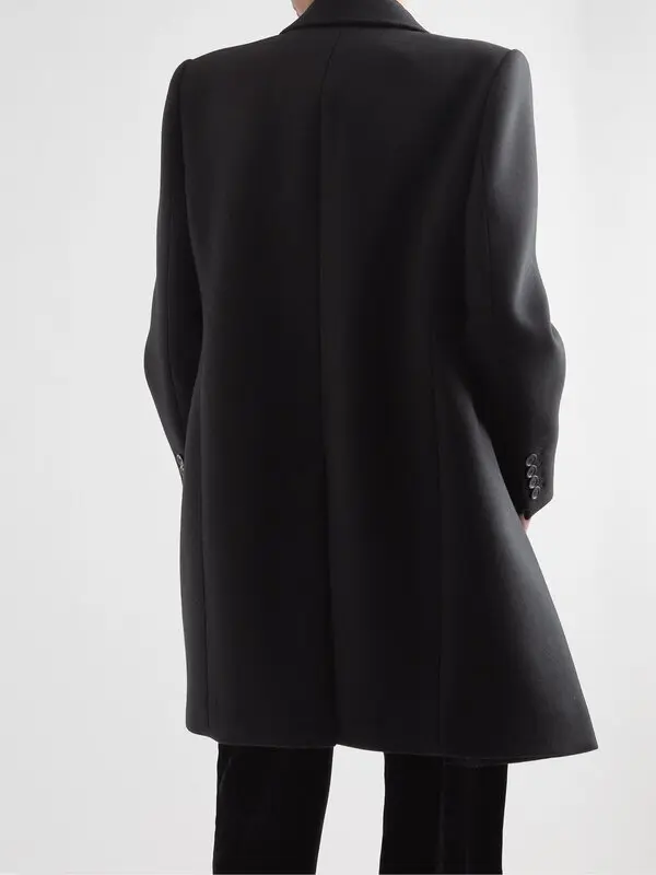 Saint Laurent Double-breasted Wool Overcoat