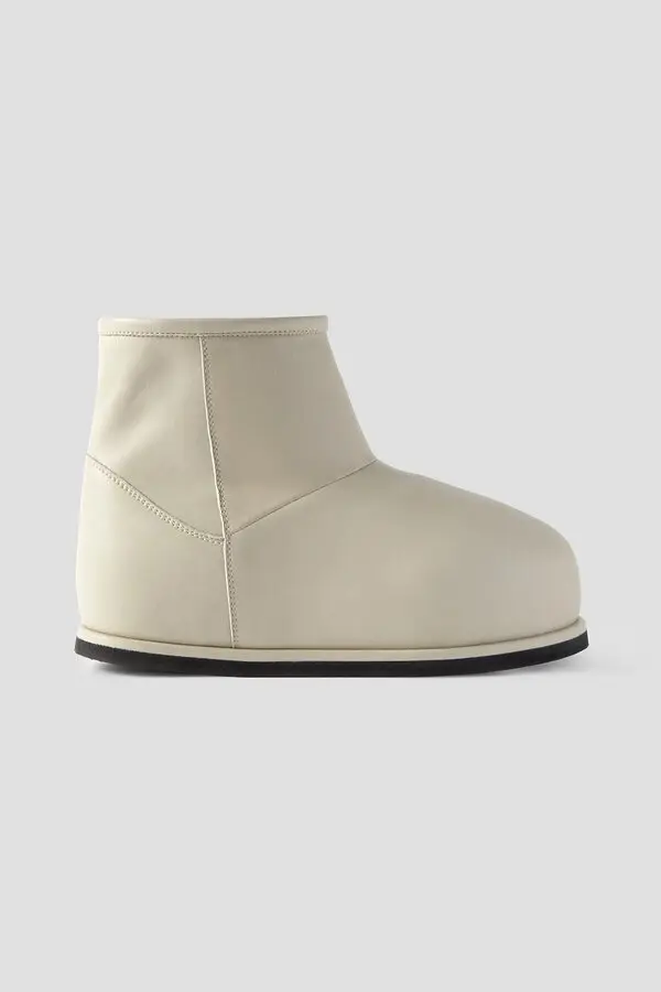 Amina Muaddi Heidi Shearling Platform Ankle Boots - Off-white