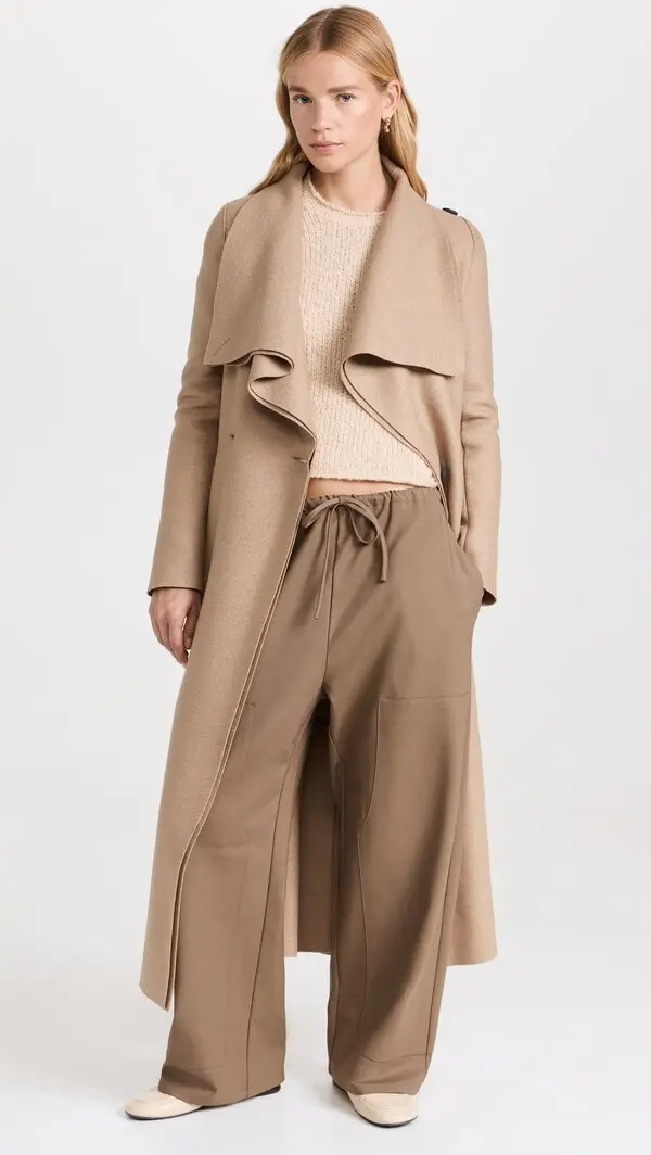 Harris Wharf London Long Pressed Wool Volcano Coat