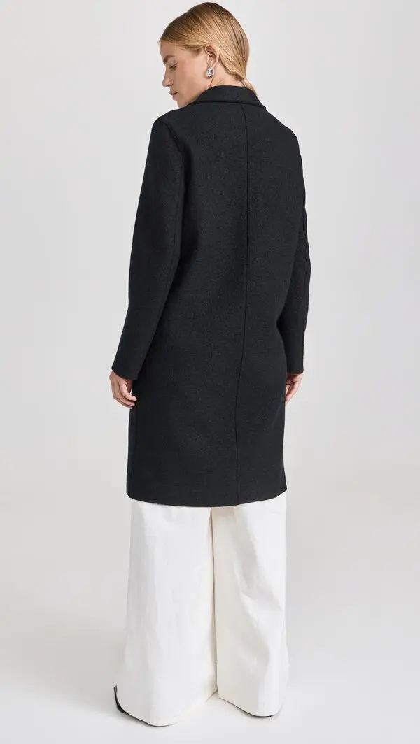 Harris Wharf London Boiled Wool Overcoat - Black