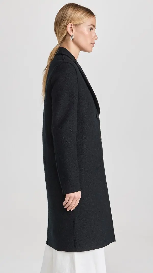 Harris Wharf London Boiled Wool Overcoat - Black