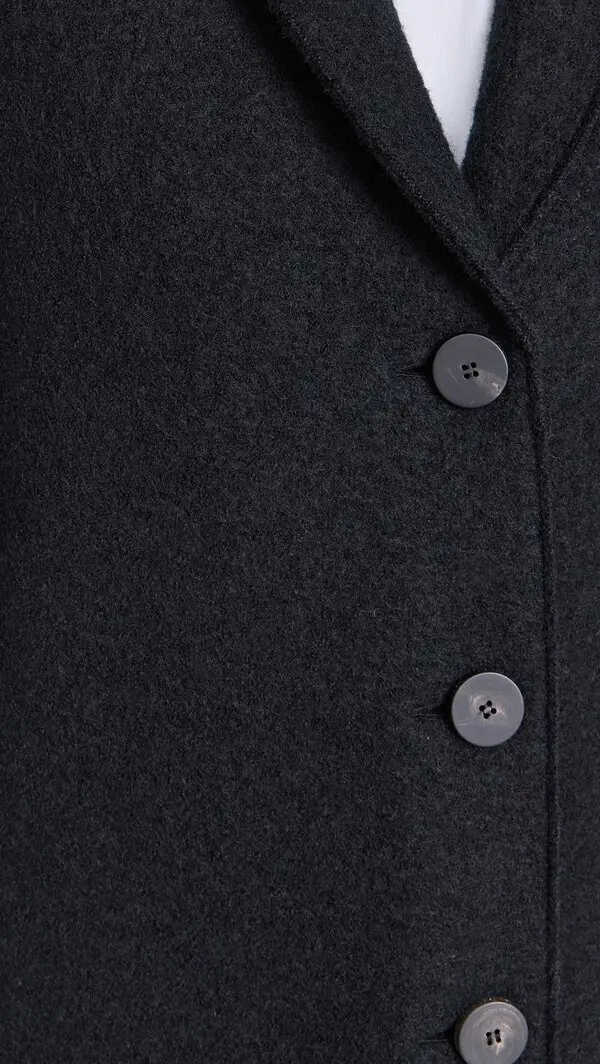 Harris Wharf London Boiled Wool Overcoat - Black