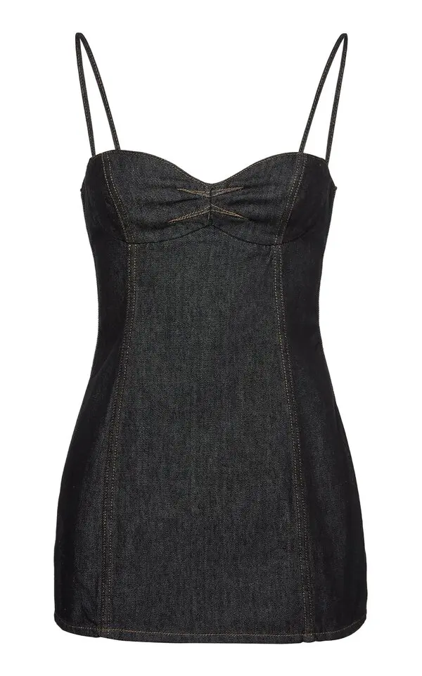 Magda Butrym Denim Bustier Mini Dress Only - Black | Editorialist