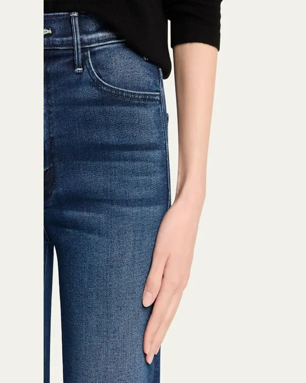 MOTHER The Hustler Roller Sneak Full Length Jeans - Dkblue