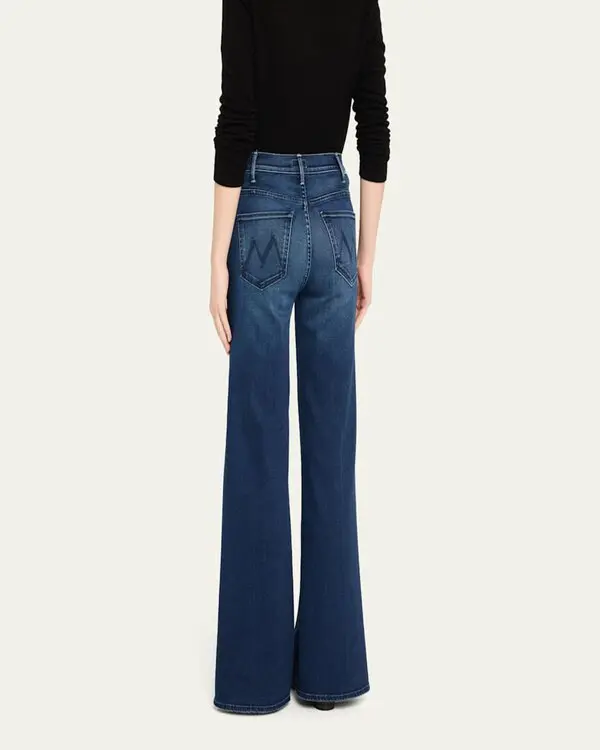 MOTHER The Hustler Roller Sneak Full Length Jeans - Dkblue