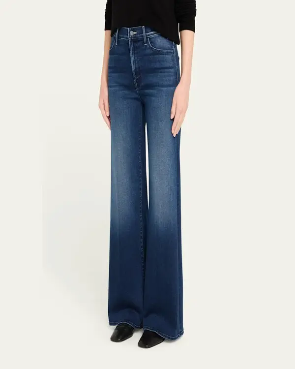MOTHER The Hustler Roller Sneak Full Length Jeans - Dkblue