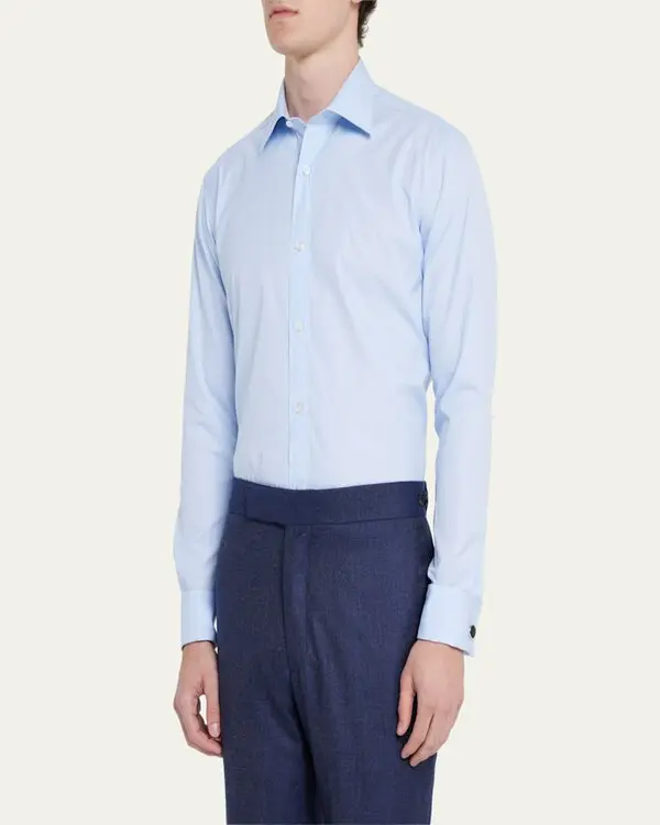 Charvet French Cuff Cotton Dress Shirt - Blue
