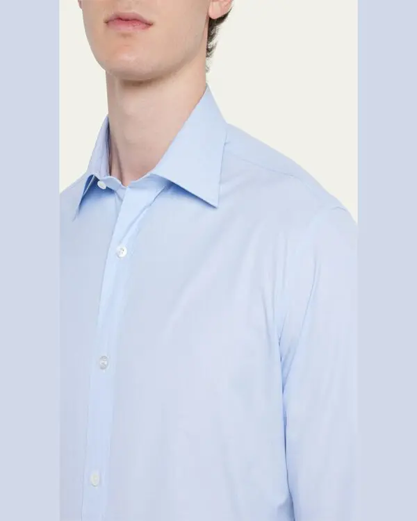 Charvet French Cuff Cotton Dress Shirt - Blue