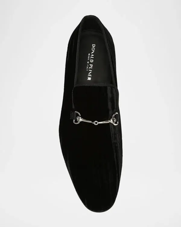 DONALD PLINER Shawn Velvet Loafers - Black