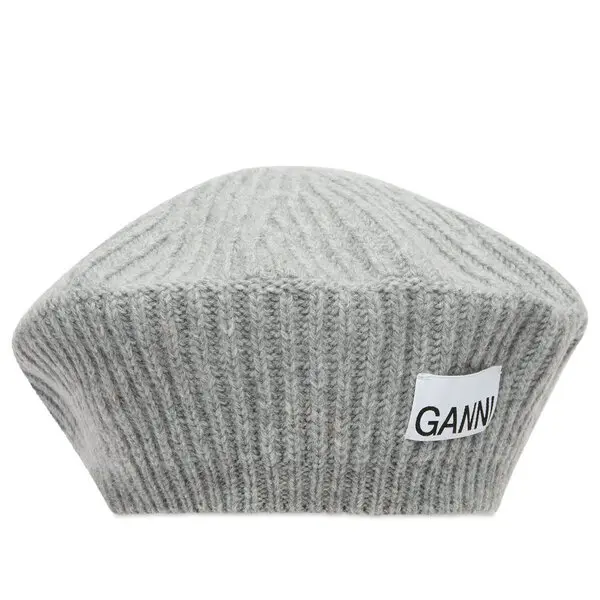 GANNI Structured Rib Beret - Paloma Melange