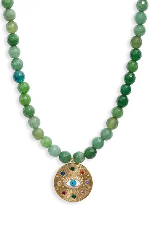 VIDAKUSH Eyes On Me Jade Necklace - Green/gold
