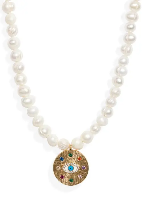 VIDAKUSH Eyes On Me Imitation Pearl Necklace - Pearl/gold