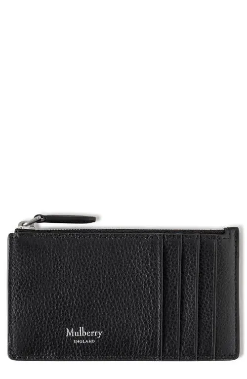 Mulberry Continental Zip Leather Card Holder - Black