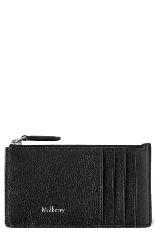 Mulberry Continental Zip Leather Card Holder - Black