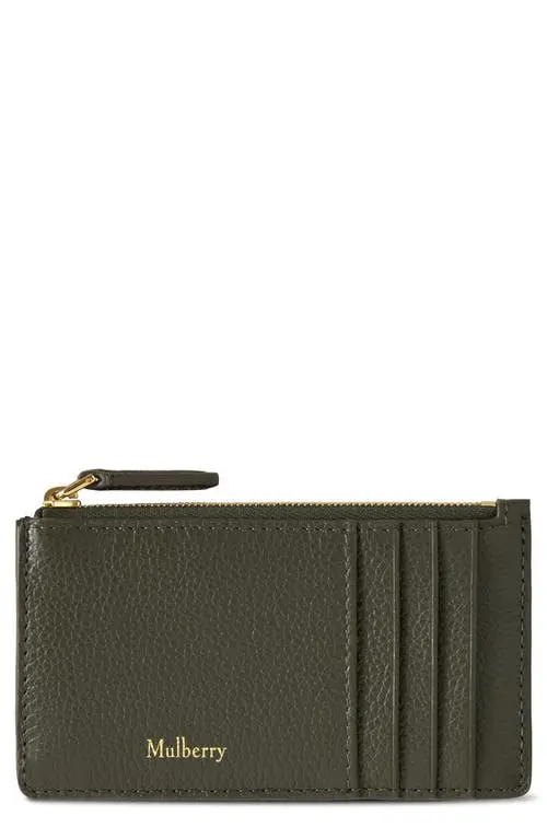 Mulberry Continental Zip Leather Card Holder - Juniper Green