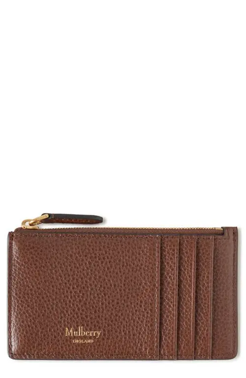 Mulberry Continental Zip Leather Card Holder - Oak