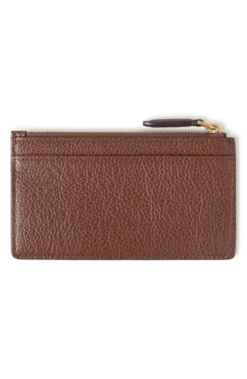 Mulberry Continental Zip Leather Card Holder - Oak